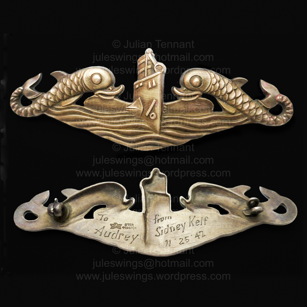 WW2 USN Submariner ‘Dolphins’ from an officer aboard USS Skipjack (SS ...